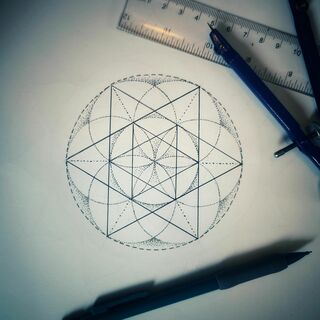 Active Drawing Meditation- Seed Of Life With Double Hexagram | Artwork ...